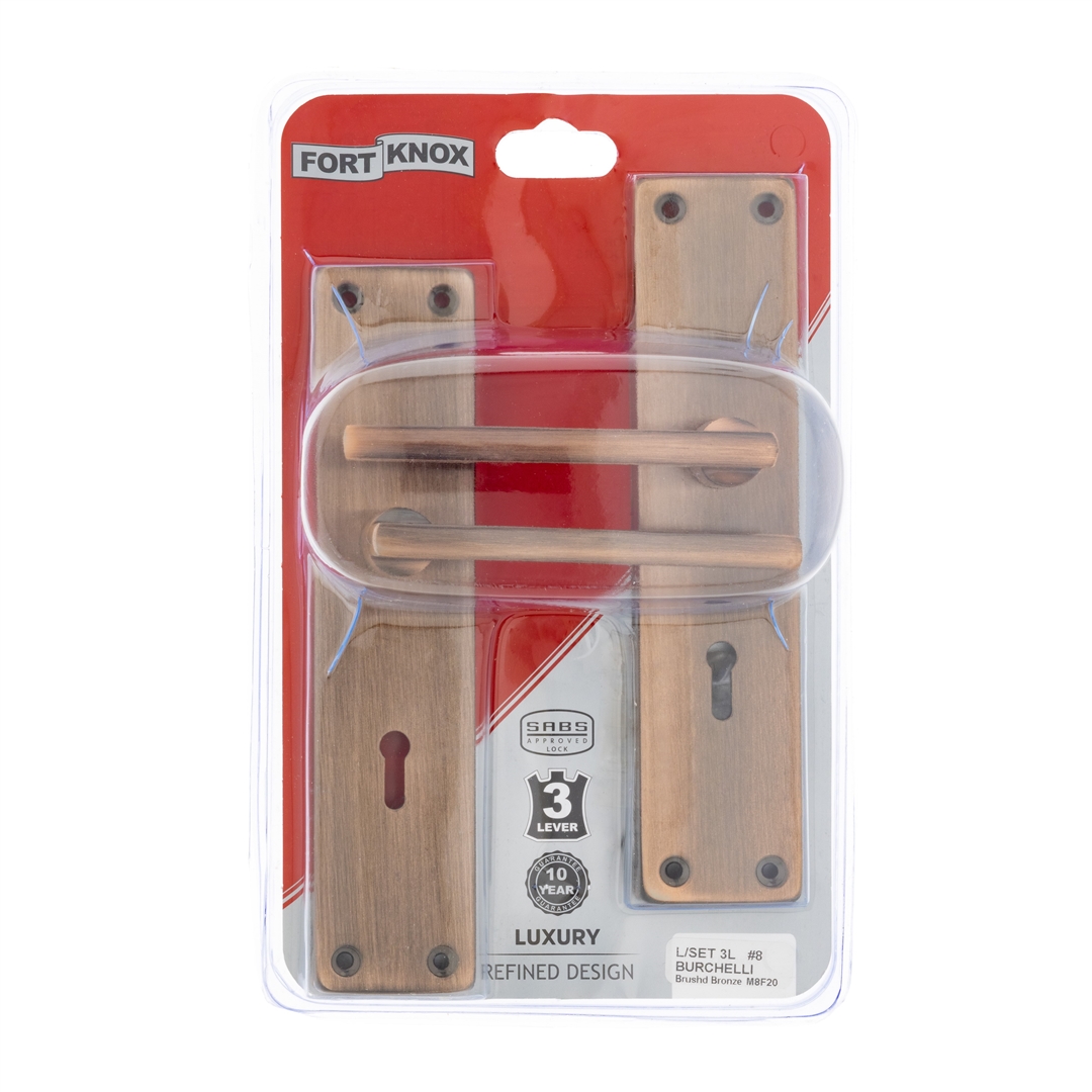 Exterior | 3 Lever - 3 Lever Lockset Burchelli 8" ROSE GOLD x Q:1 ...